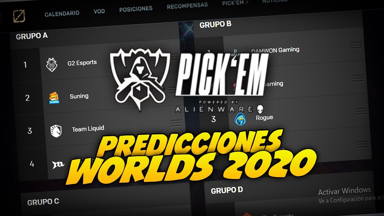 PREDICCIONES WORLDS 2020 - FASE DE GRUPOS | PICK EM LOL 2020 - YouTube