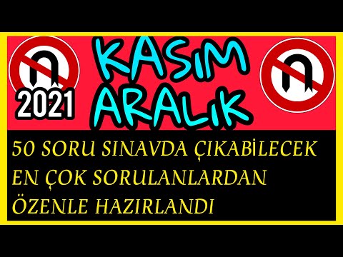 SINAVDA ÇIKABİLİR/ 2021 KASIM EHLİYET SINAV SORULARI/2021 ARALIK EHLİYET SINAV SORULARI/ EBRU HOCA