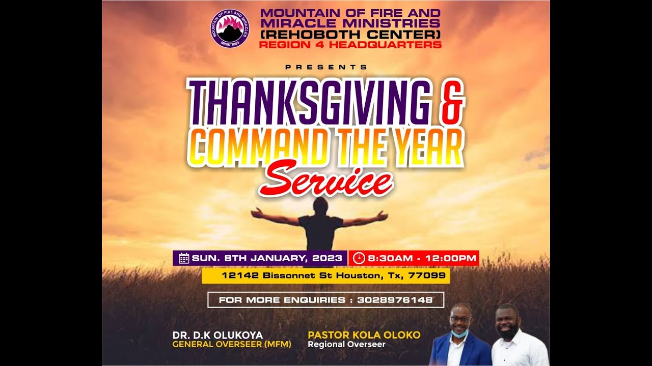 THANKSGIVING SUNDAY SERVICE | MFM USA Region 4 Rehoboth Center - YouTube