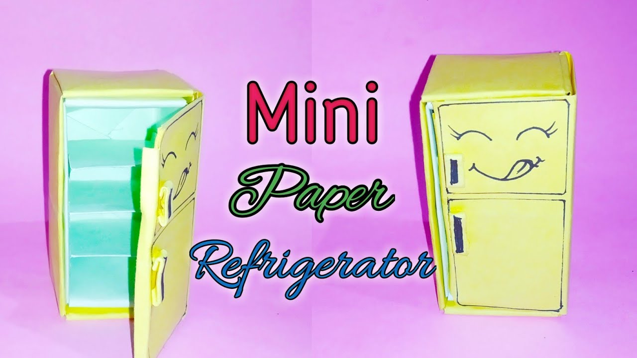 DIY MINI PAPER REFRIGERATOR / Paper Craft / Easy Origami Refrigerator ...