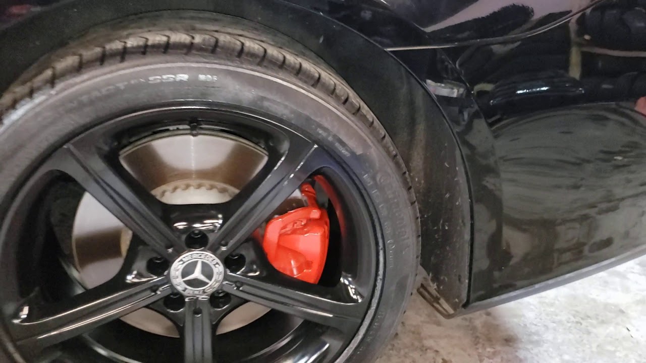 Gloss black rims and red calipers painted on the 2020 Mercedes Benz CLS ...