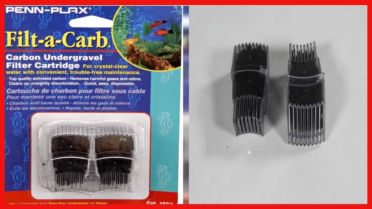 Penn-Plax Filt-a-Carb Replacement Activated Carbon Media Cartridges (2 ...