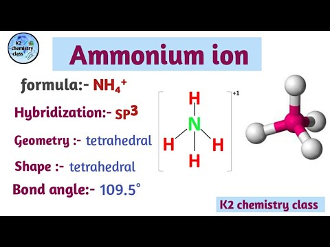 Bond angle, molecular geometry of Ammonium ion (NH₄⁺) , by khushboo yadav - YouTube