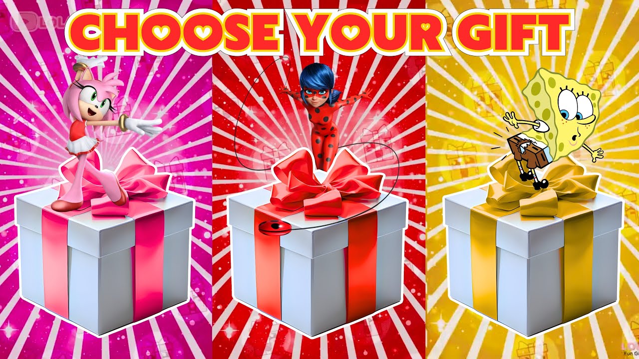 ESCOLHA O SEU PRESENTE AMY ROSE LADYBUG OR SPONGEBOB 🎁🎁 ELIGE TU REGALO ...