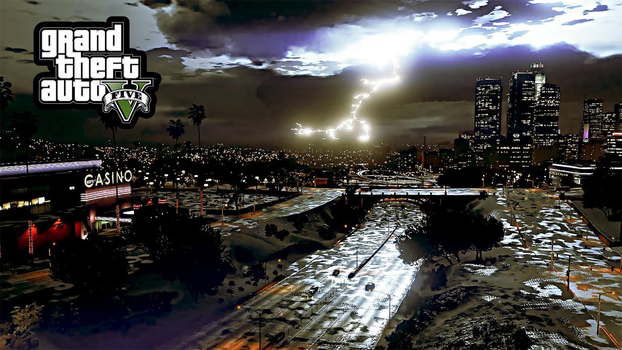 Rainy Autumn. Casino & Highway View. Timelapse GTA 5 - YouTube