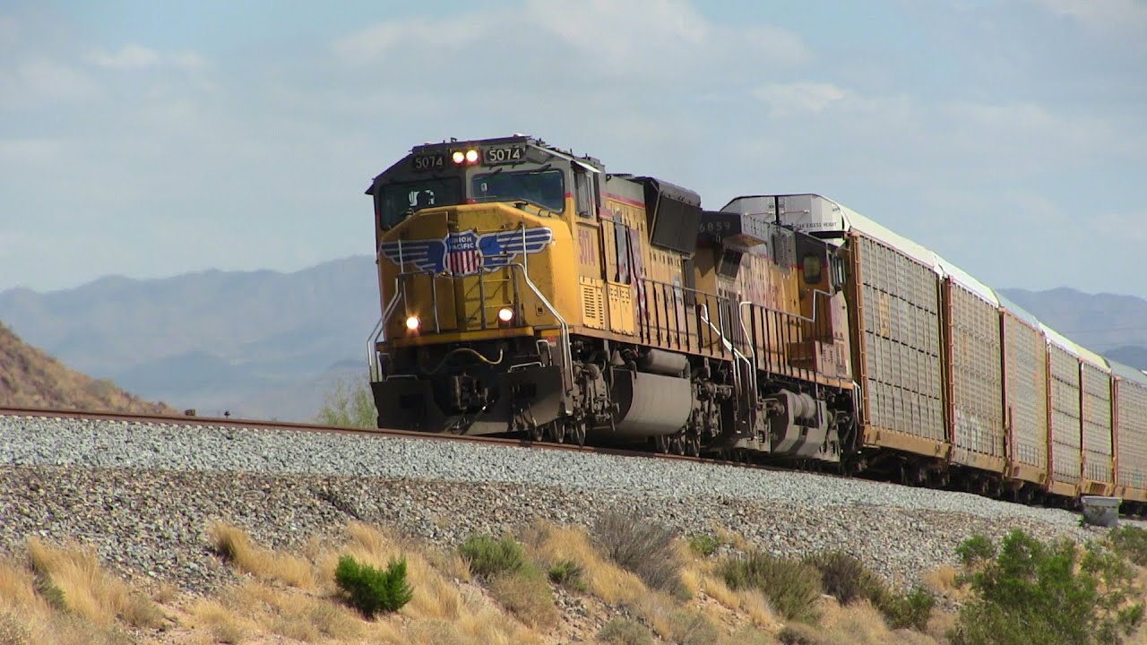 Union Pacific 5074 East Climbing Through Shawmut, AZ. 5-8-15 - YouTube