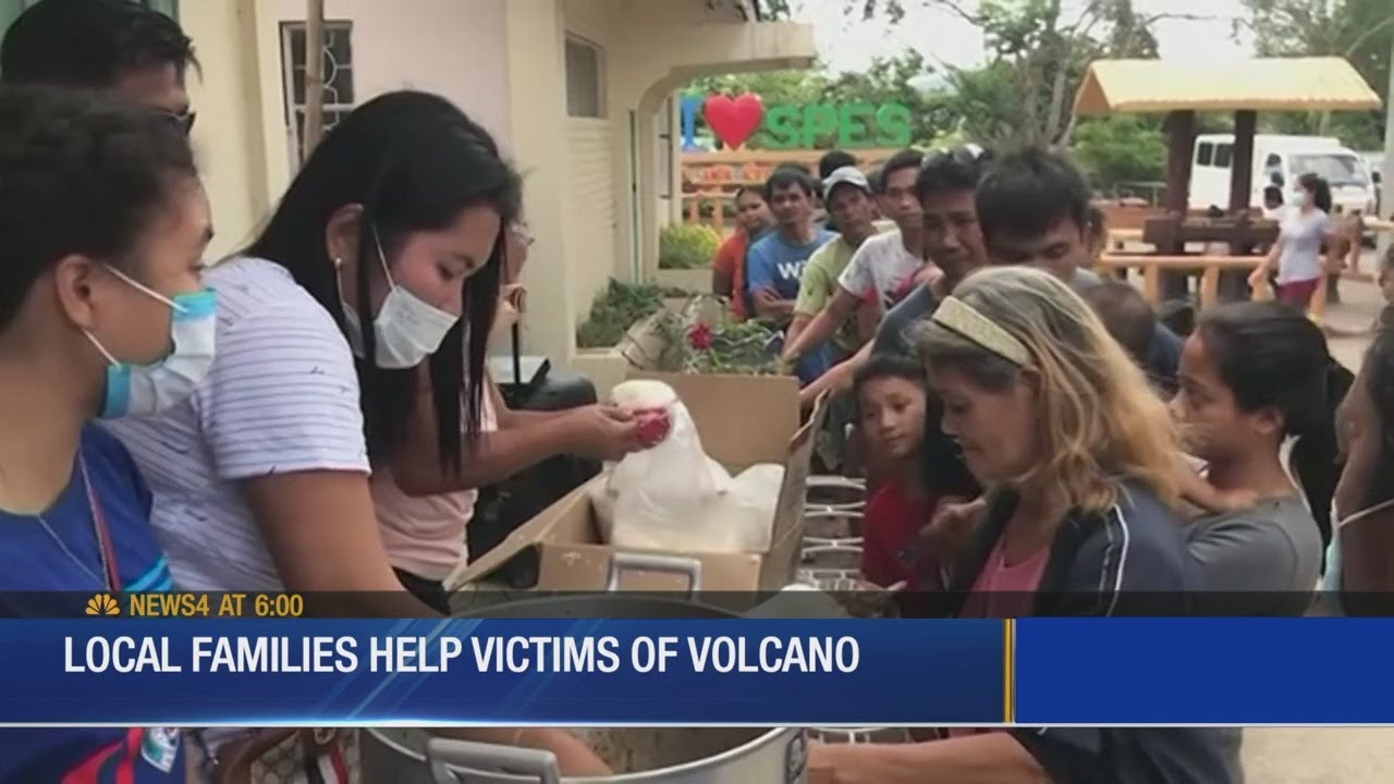 Local Families Help Victims Of Volcano Eruption In Philippines - YouTube