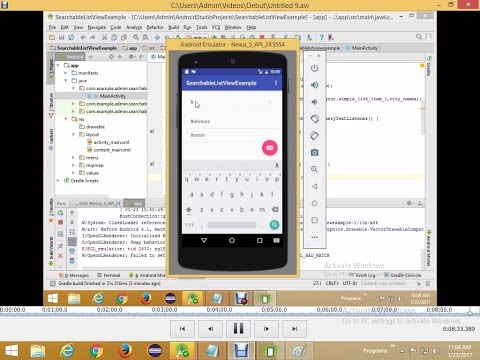 SearchView + List View Demo - YouTube