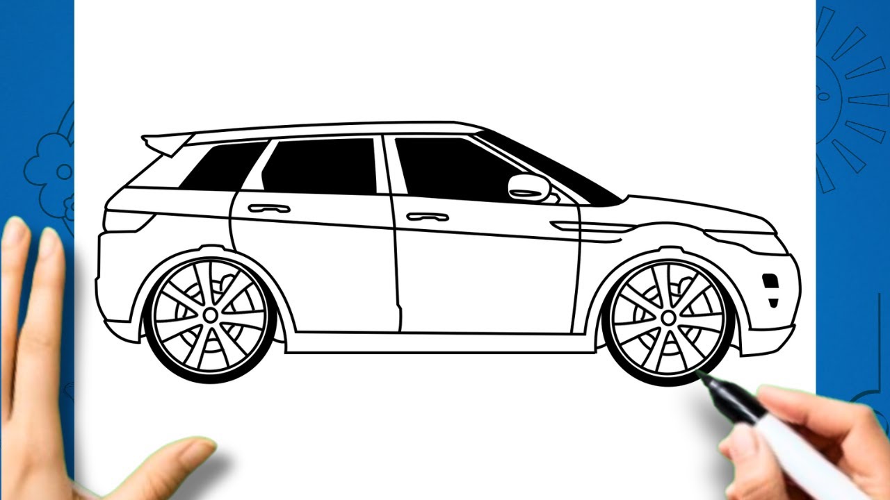 HOW TO DRAW A LOWERED EVOQUE CAR STEP BY STEP - YouTube