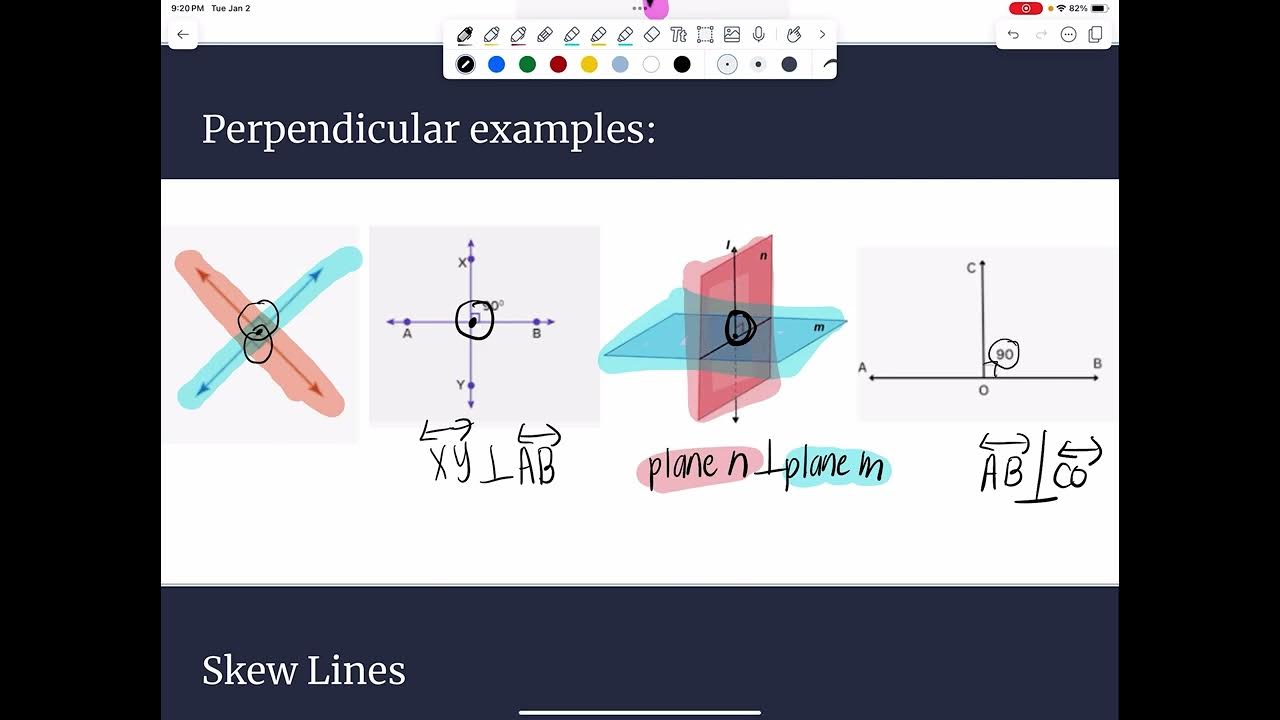 Identifying Parallel, Perpendicular, Skew, and Intersecting Lines - YouTube