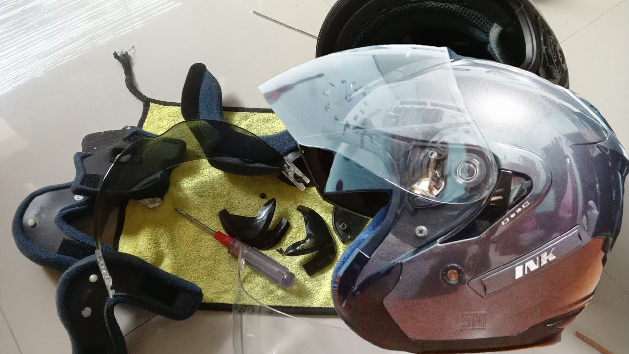 CARA CUCI HELM !! CARA MELEPAS KACA DOBLE VISOR HELM INK METRO 2 ...
