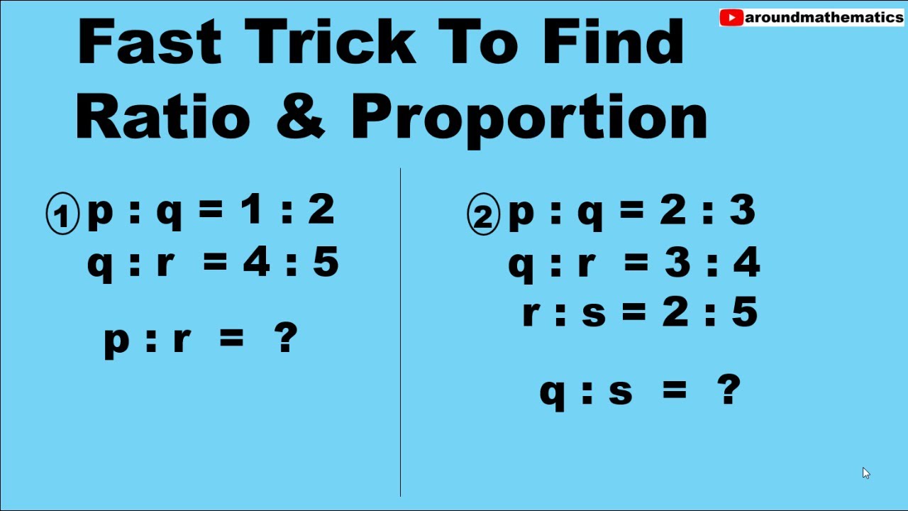 Fast Trick How to Find Ratio & Proportion - YouTube