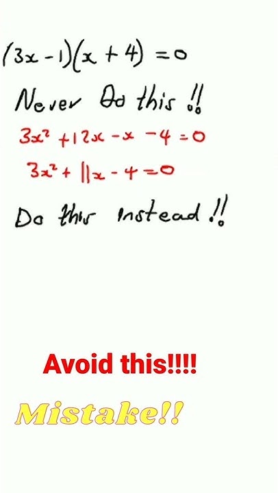 Avoid this mistake when solving quadratic equations !!!!! 🤔#Mathematics ...