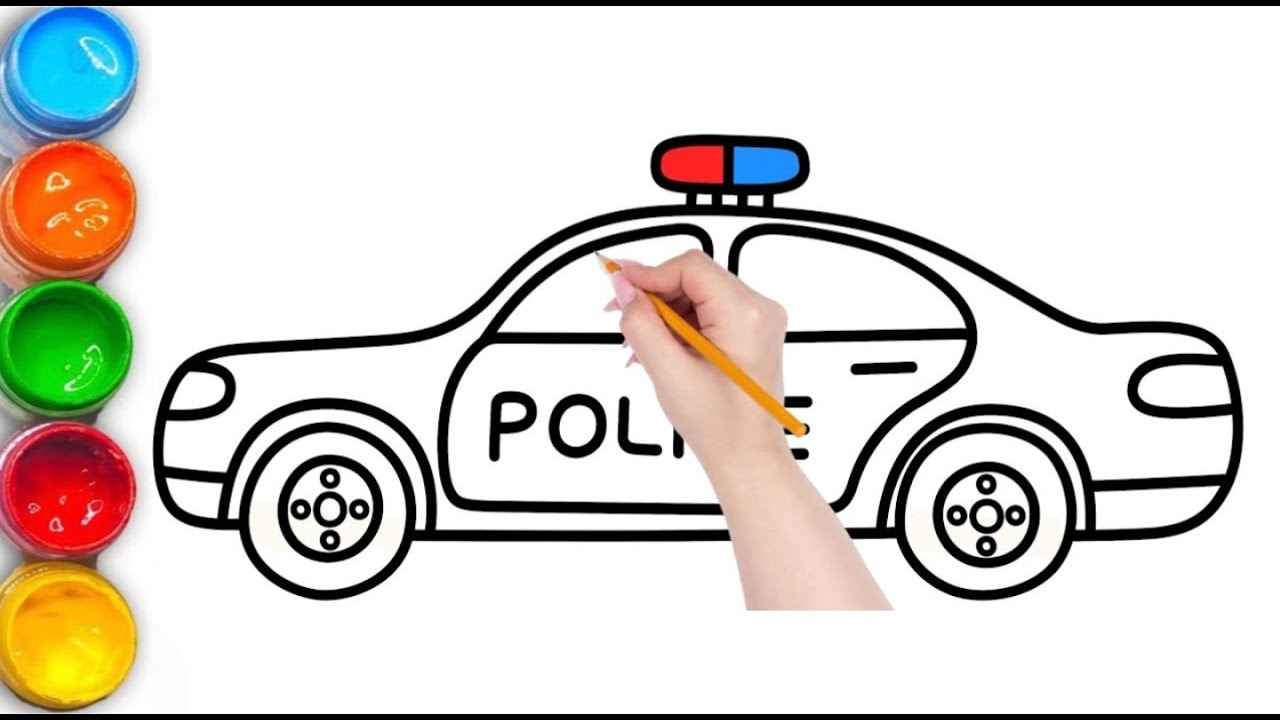 Learning how to draw a police car - YouTube