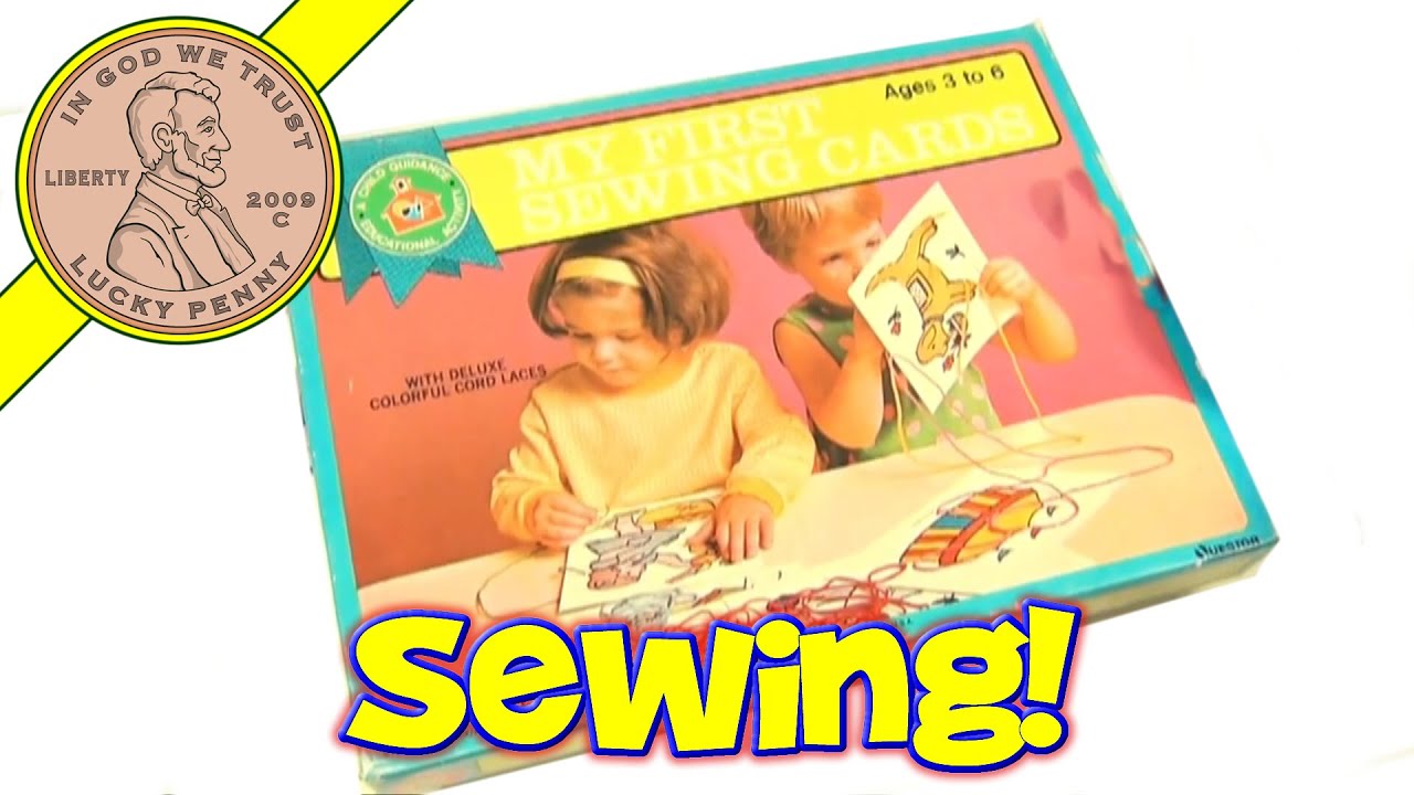 How To Play With My First Sewing Cards 1965 Kids Learn To Sew Set - YouTube