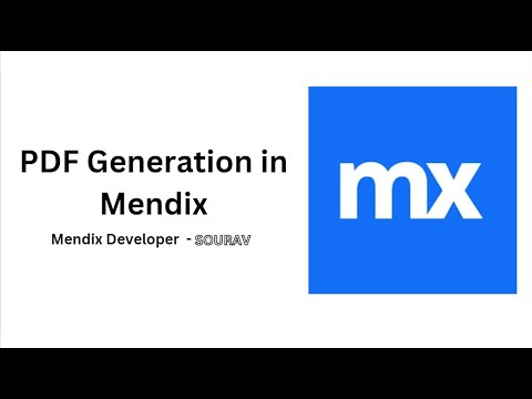 Generate PDF in Mendix l Document Generation l PDF Export l Document ...