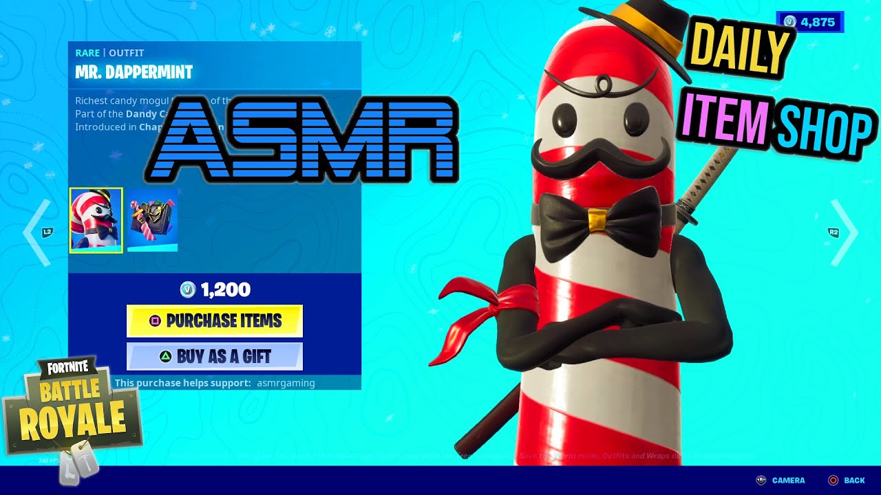 ASMR | Fortnite NEW Mr. Dappermint Skin! Daily Item Shop Update 🎮🎧 ...