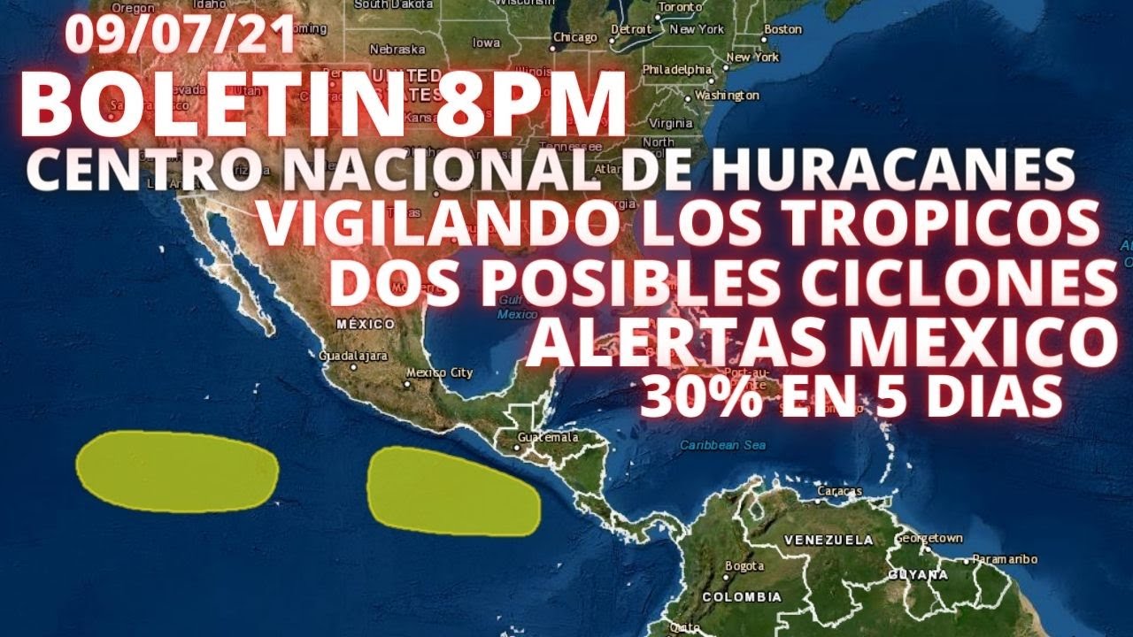 EN VIVO: CENTRO NACIONAL DE HURACANES "BOLETIN 8PM POSIBLES DOS ...