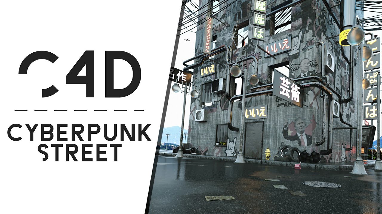 Cinema 4D Cyberpunk street breakdown | Cinema 4D | Octane render - YouTube