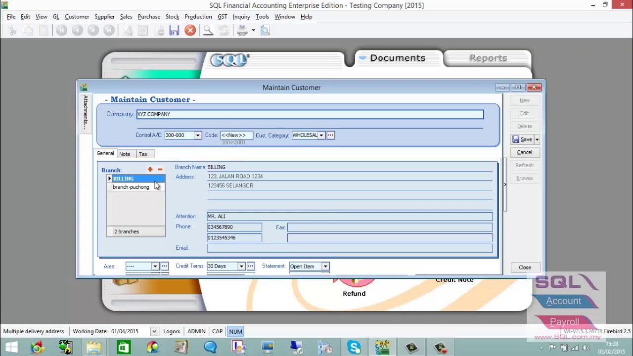 SQL ACCOUNT SOFTWARE | 02 Customer (Customer) | IPOHONLINE - YouTube