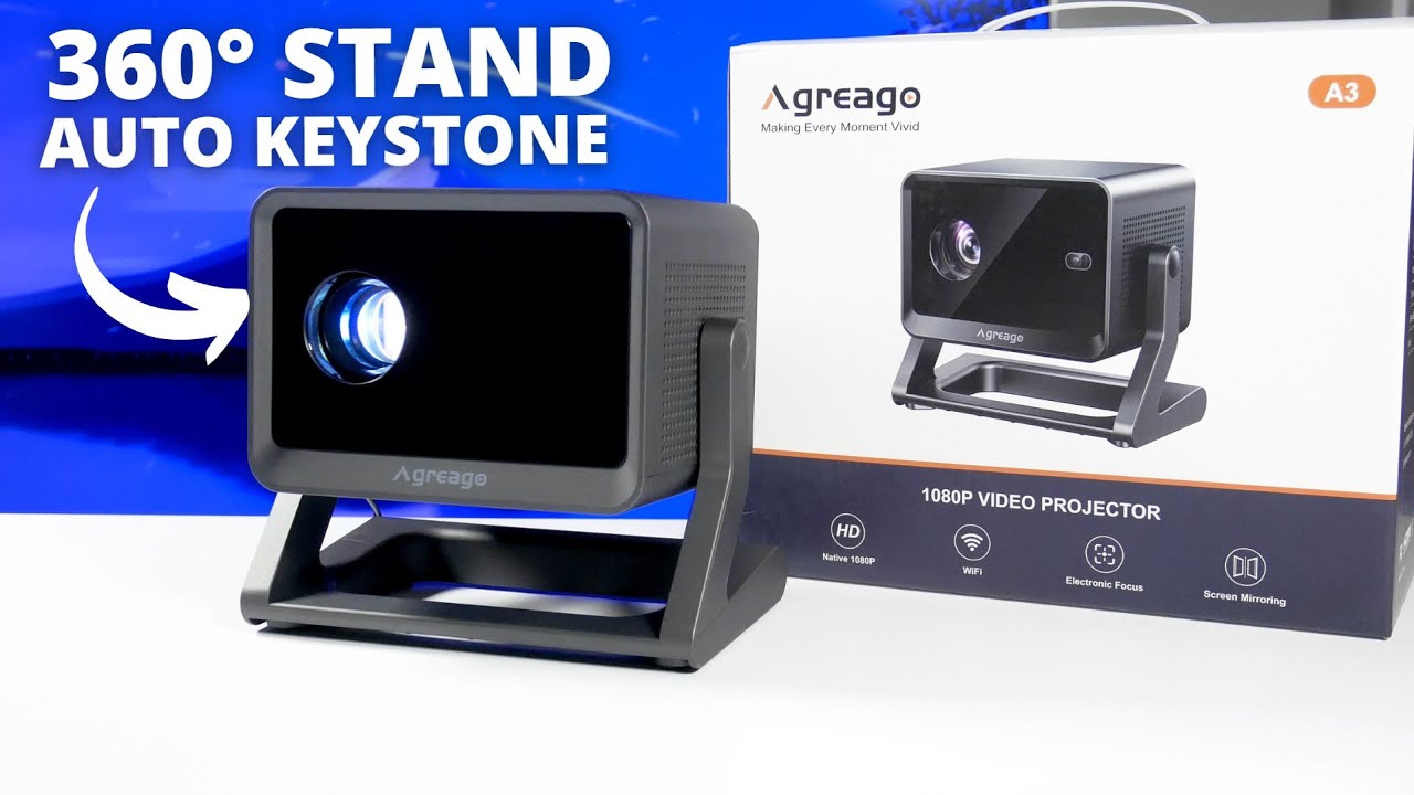 Agreago A3 REVIEW: Only $100 Projector with 360 Degree Stand - YouTube