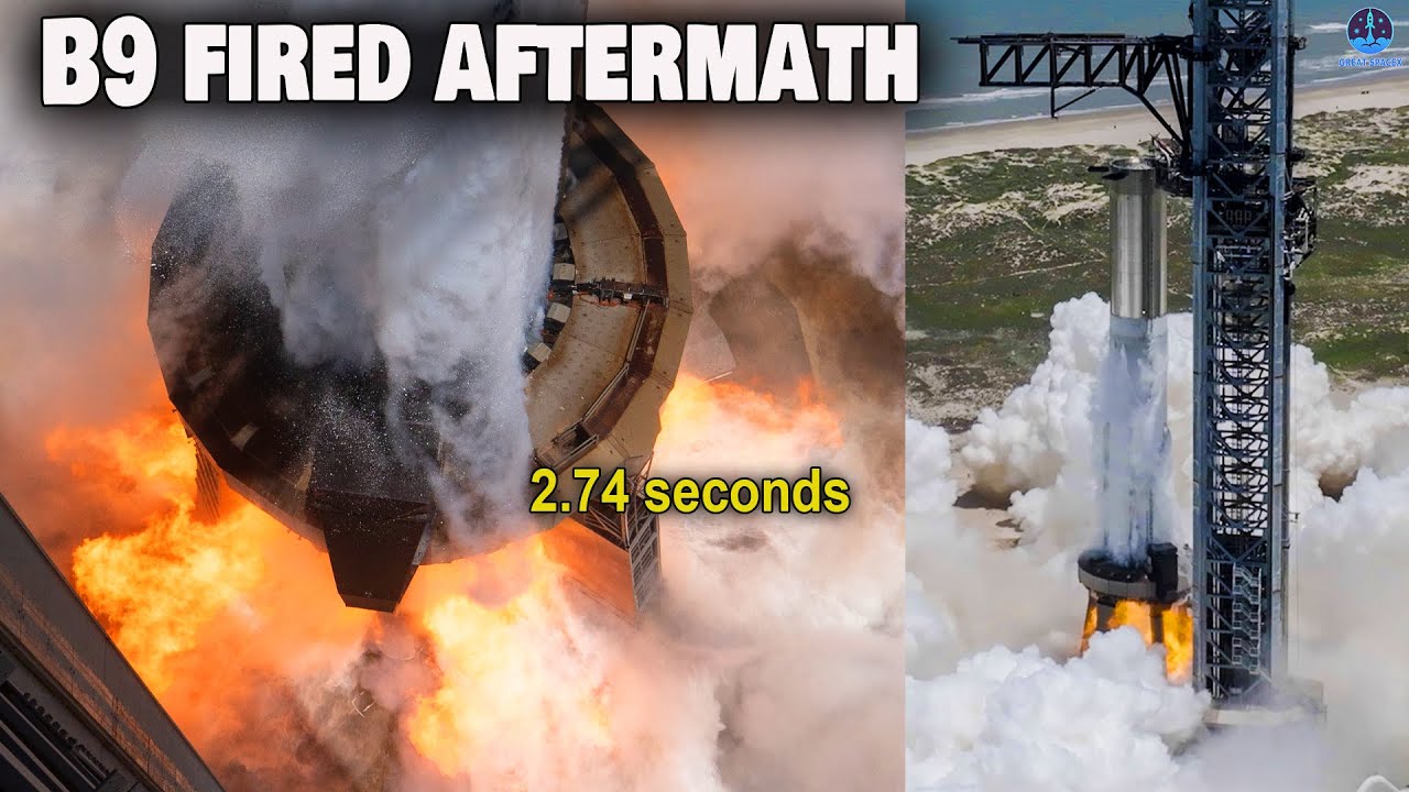 How the water deluge system saved the launch pad? Booster 9 Static Fire ...