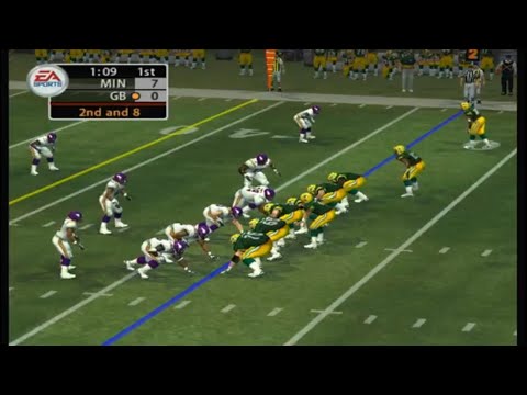 Madden NFL 2005 (PS2) vikings vs packers (CPU vs CPU)