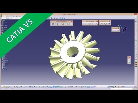 Turbine - Catia v5 GSD Training - Fill surface - Close surface - YouTube
