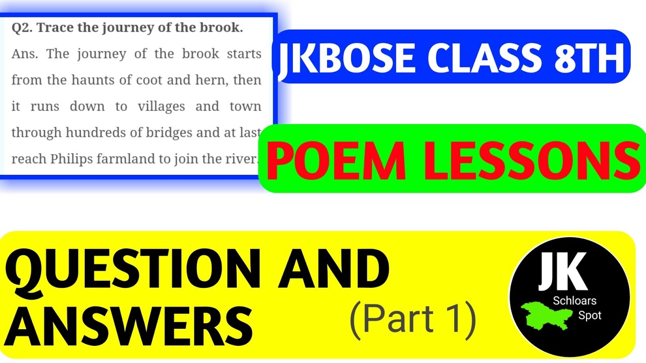 🔥🔥Class 8th Poem Lessons Question And Answers ||Part 1 ||Jkbose - YouTube