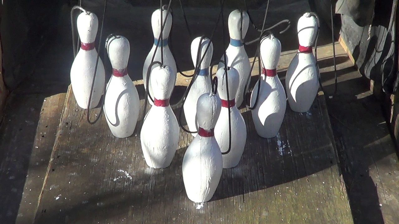 Mini Pin Bowling 1 with 2/3 Scale Pins and Alley - YouTube