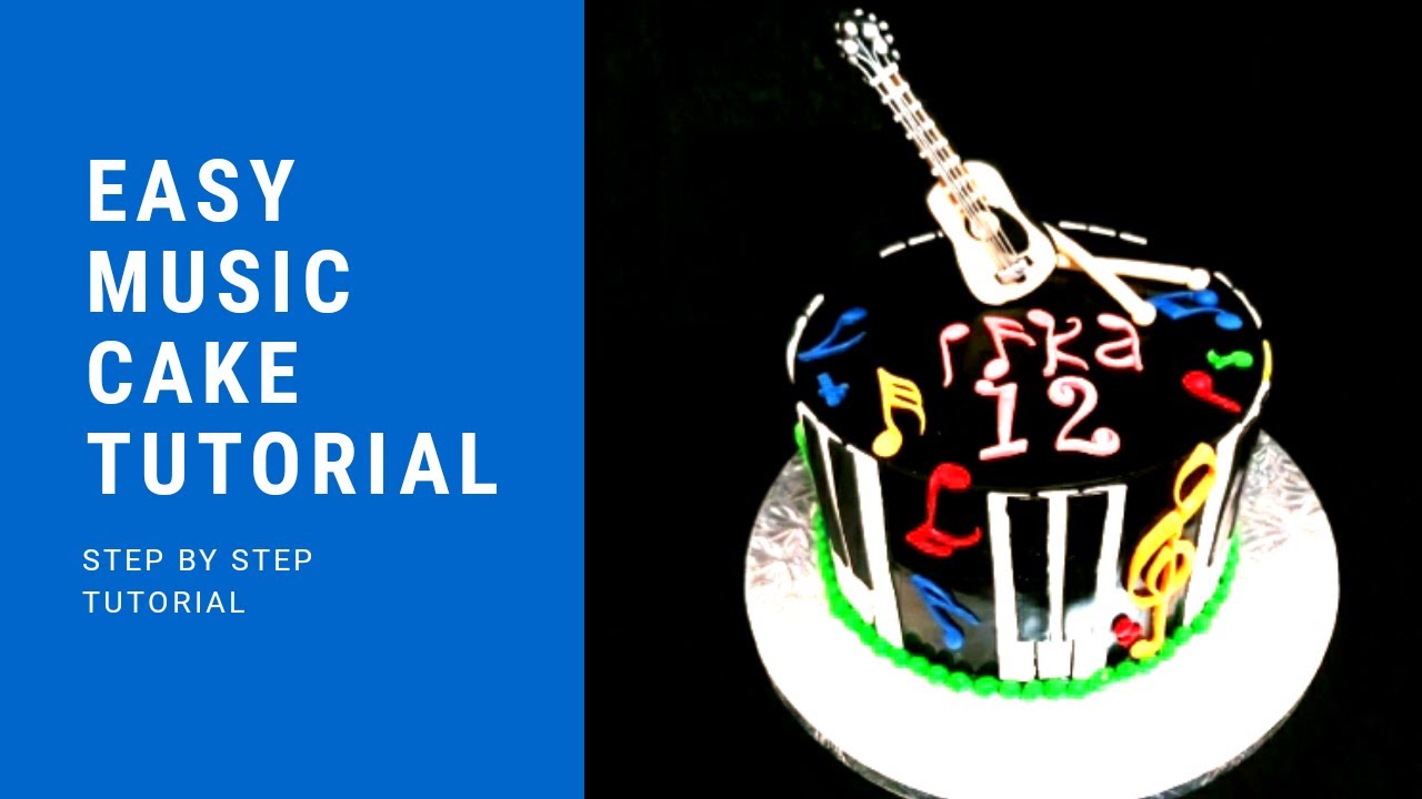 Easy music themed cake tutorial (step by step)easy cake decorating ...