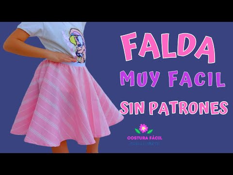 COMO HACER * FALDA*  PARA NIÑA SIN PATRONES  ✨ 😊  👕  ✂ 💗