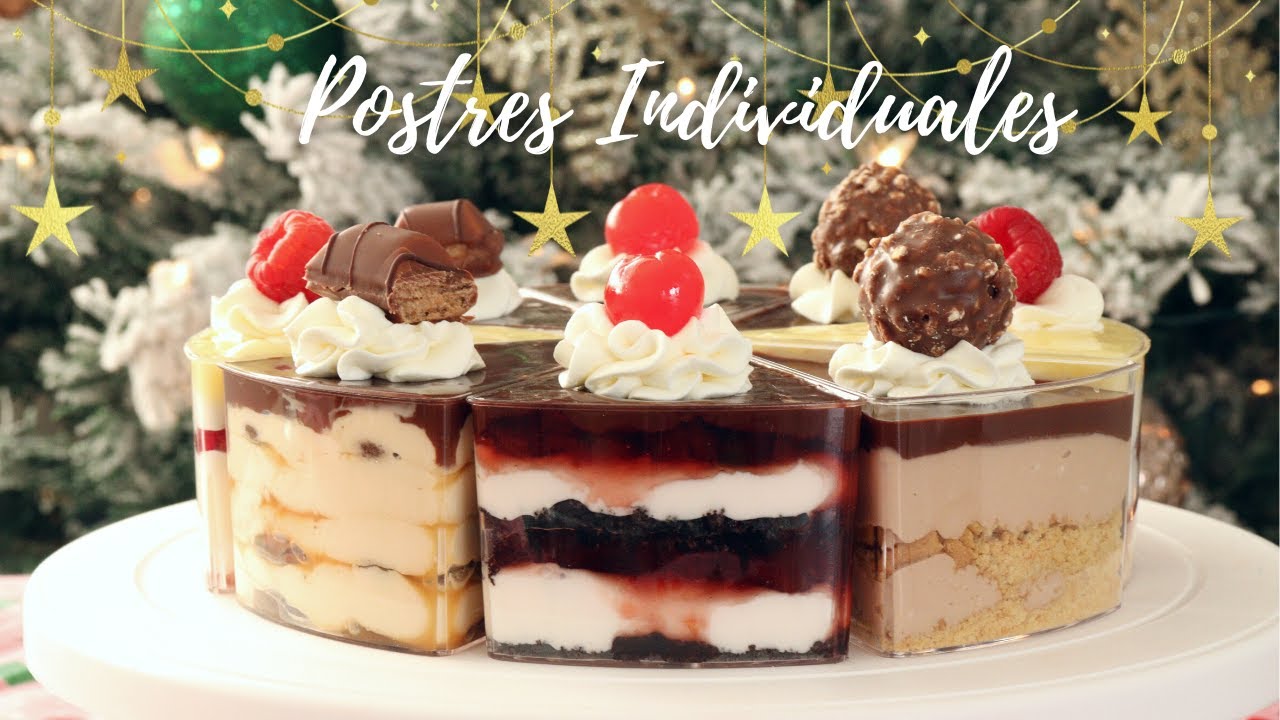 4 Sabores de Postres Individuales SIN HORNO - YouTube
