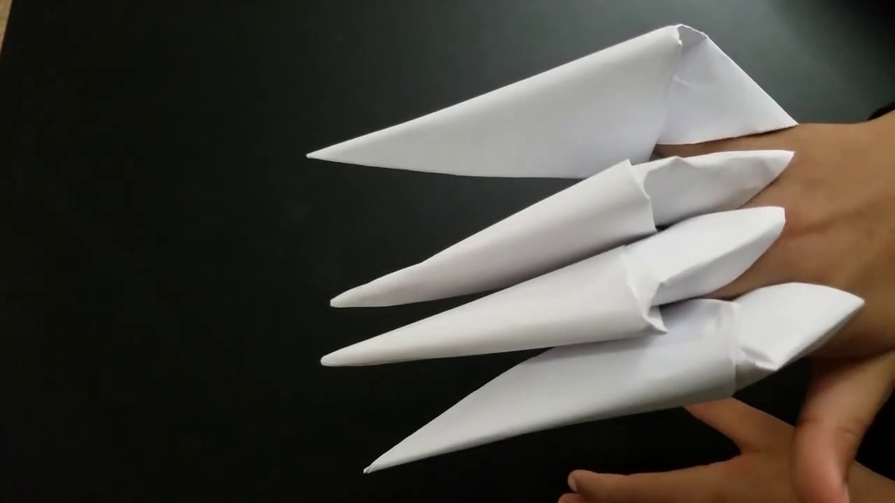 Easy way origami sharp claws - YouTube