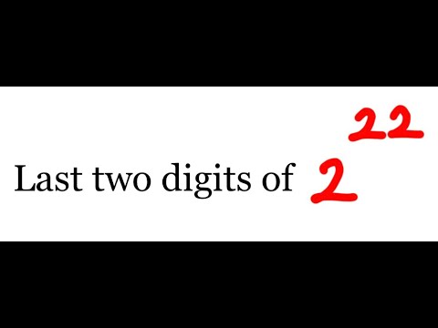 Number Theory: What are the last two digits of 2^22. - YouTube