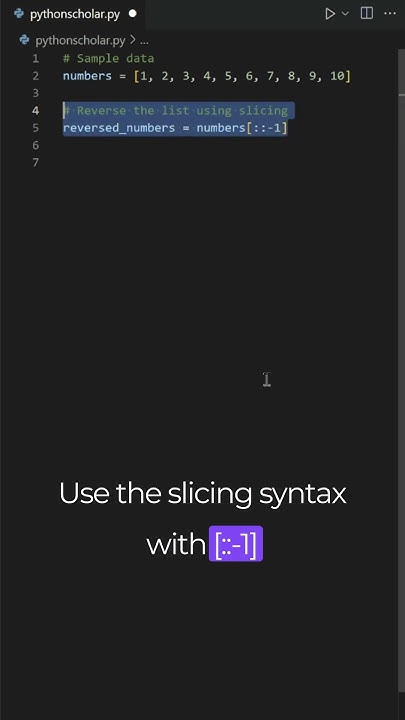 Python Reversing Lists With Slicing 1 Coding Programming Python Youtube