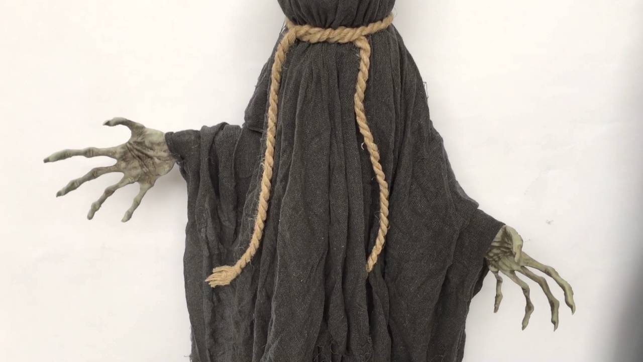 Spooky Hanging Halloween Faceless Reaper Animated Prop - YouTube