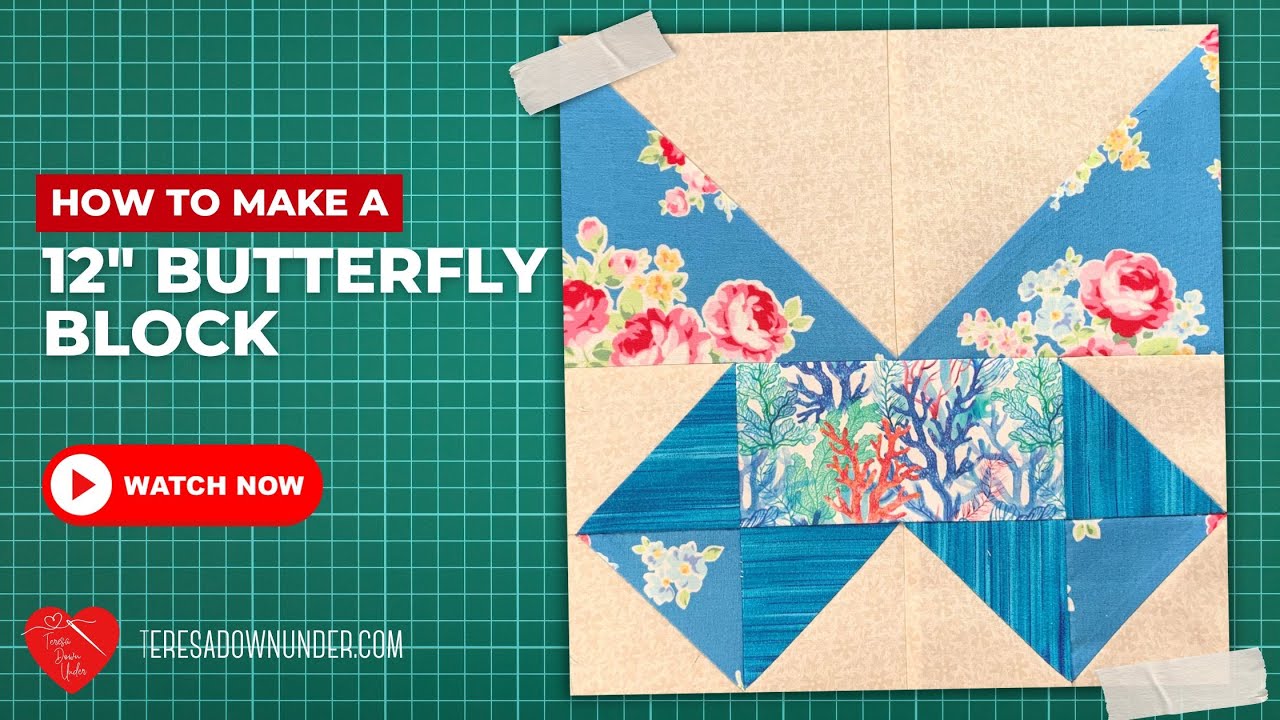 How to make a 12 inch butterfly block - YouTube