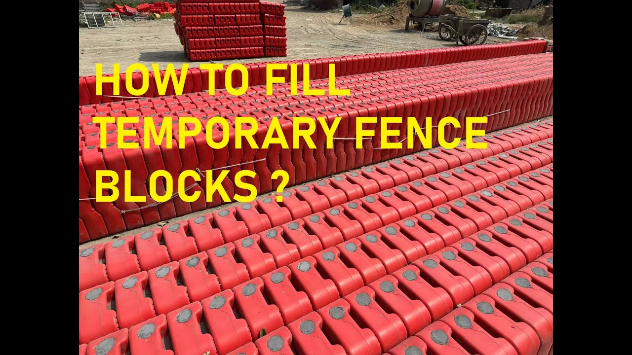 How to filled temporary fence blocks ? - YouTube