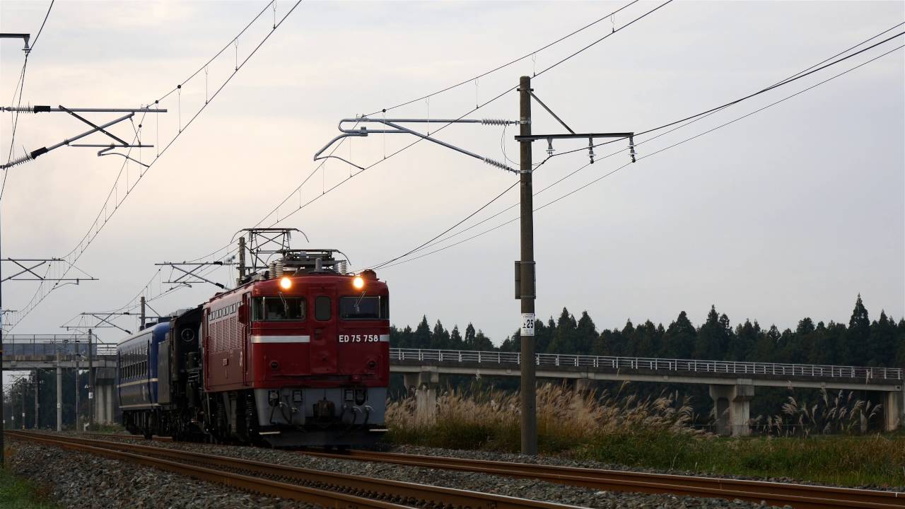 【4k】2016/10/22(Sat) C58-239+オヤ12-1 大宮入場配給 ED75-758号機 - YouTube