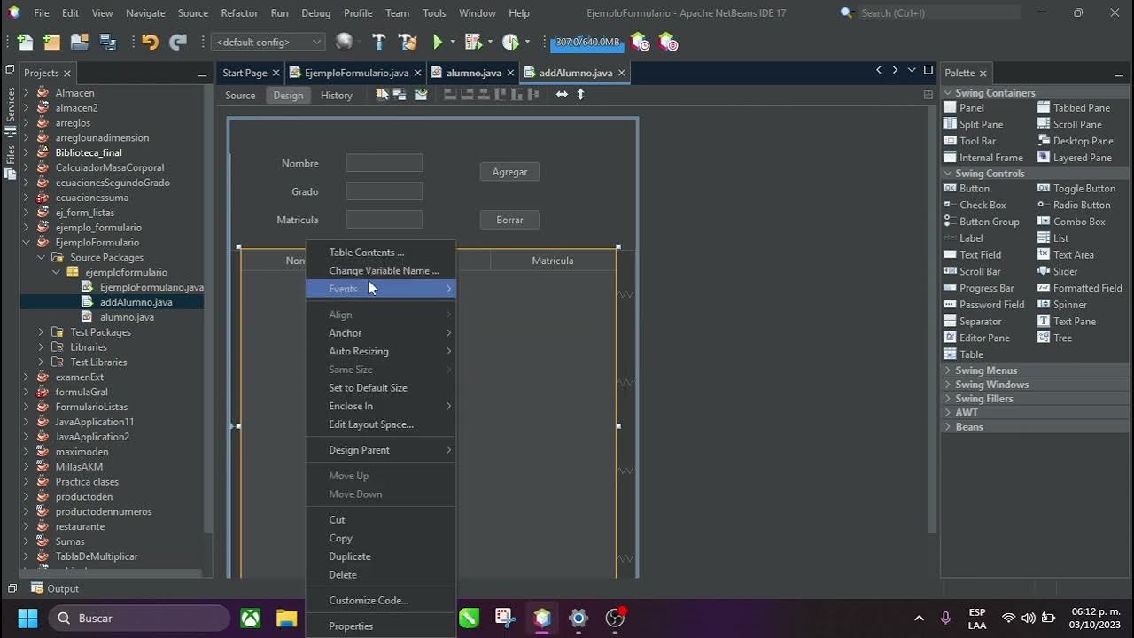 Creando un formulario en Java pt2: Manejo de tabla - YouTube