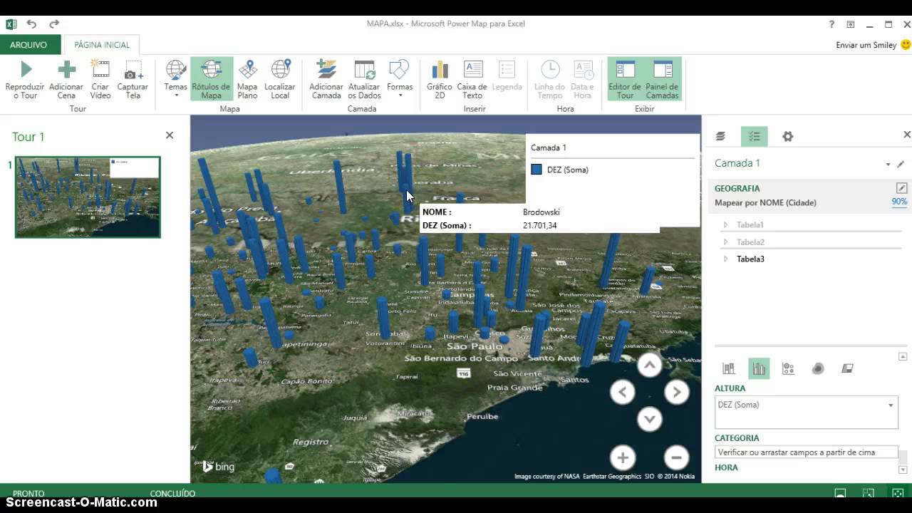HELPCURSOS-EXCEL-POWER MAPS-VENDAS POR REGIÃO - YouTube