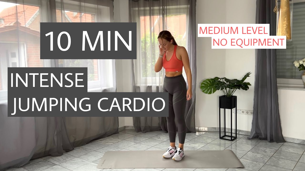 10 MIN INTENSE JUMPING CARDIO - medium level, no equipment - YouTube