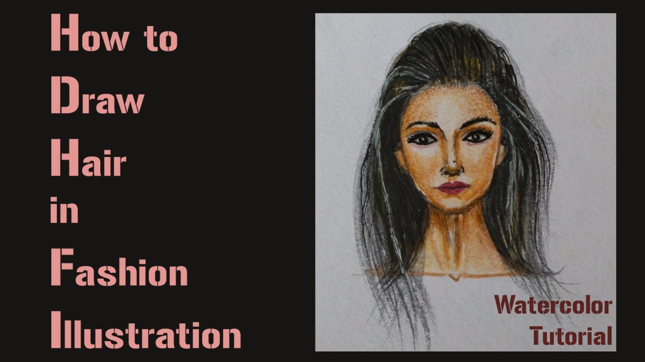 How to Draw Hair for Fashion Illustration | Fashion Hair Rendering ...