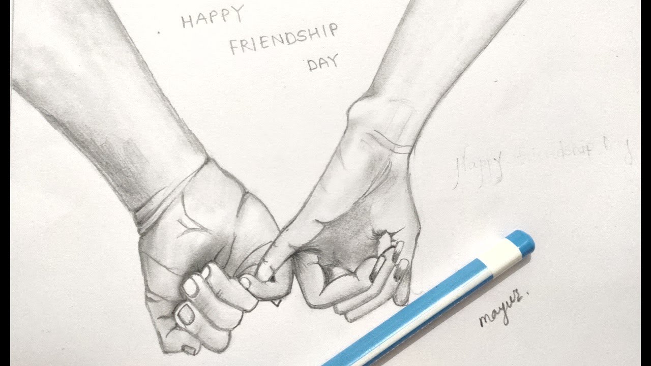 how to draw hands friendship day!!! - YouTube