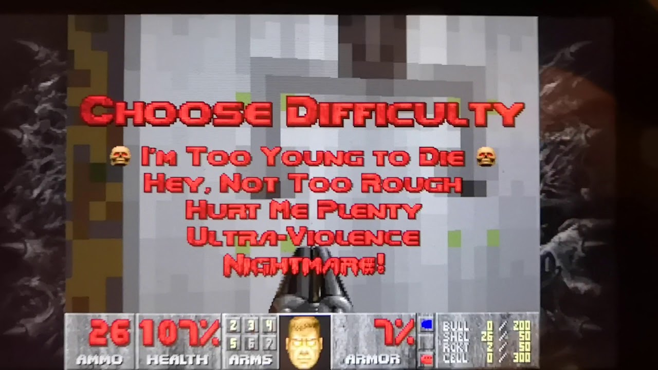 Doom 2 on the Switch, main menu bug - YouTube