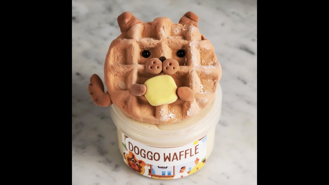 Doggo Waffle | DIY Clay Slime | Mythical Mushbunny Slimes - YouTube