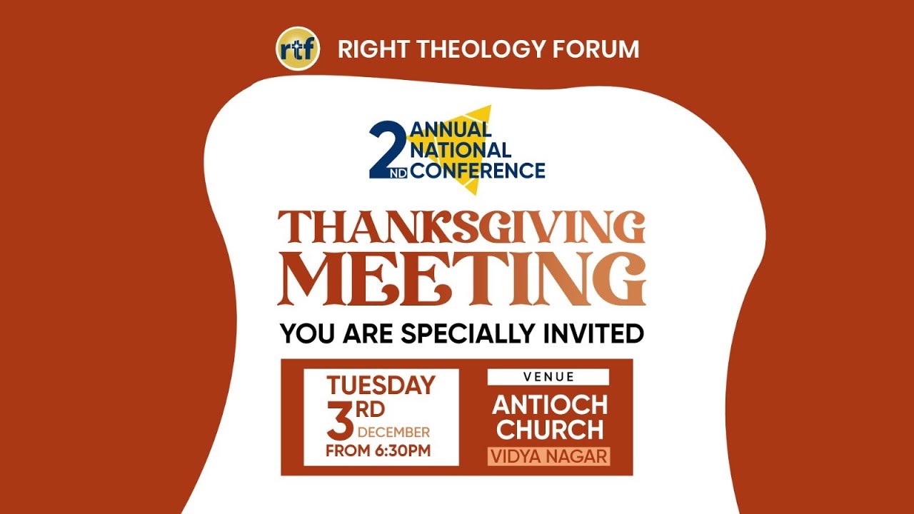 Thanksgiving Meeting || 2nd Annual Conference || 6:30 Pm #rtf - YouTube