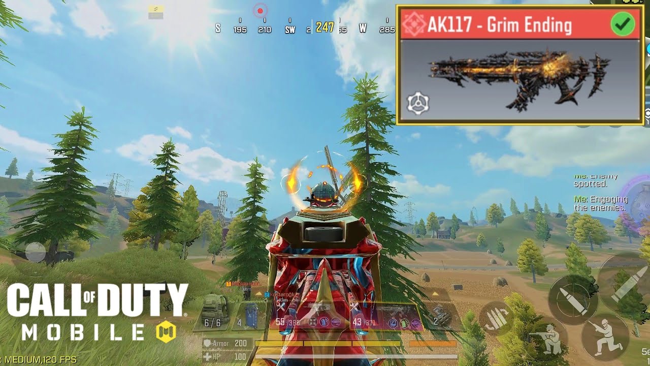 Intense Gameplay with Mythic AK117 Grim Ending in COD Mobile - YouTube