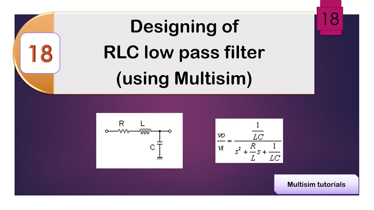 Implementation of Passive RLC low pass filter using Multisim || All ...